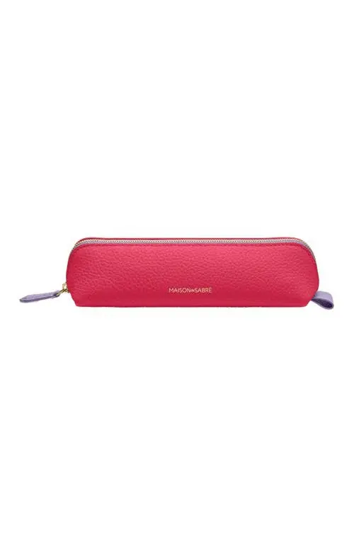 MAISON DE SABRE Leather Pencil Case - Fuchsia Lavender