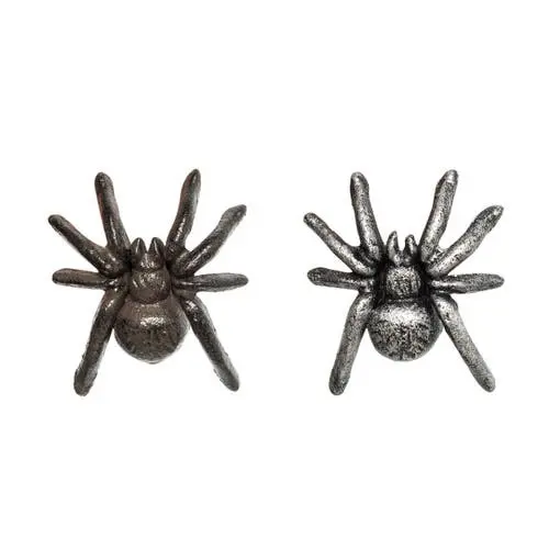 TRANSPAC Iron Spider Decorative Object Set Of 2 For Stylish Interiors