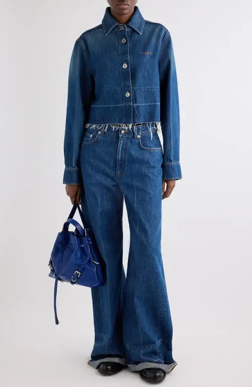 Givenchy Release Hem Raw Edge Denim Shirt
