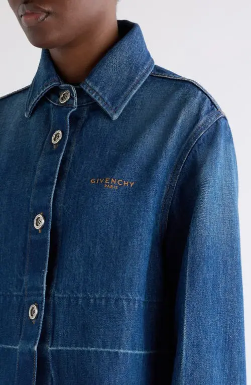Givenchy Release Hem Raw Edge Denim Shirt