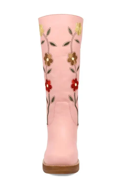 DINGO Bloom Embroidered Boot - Pink