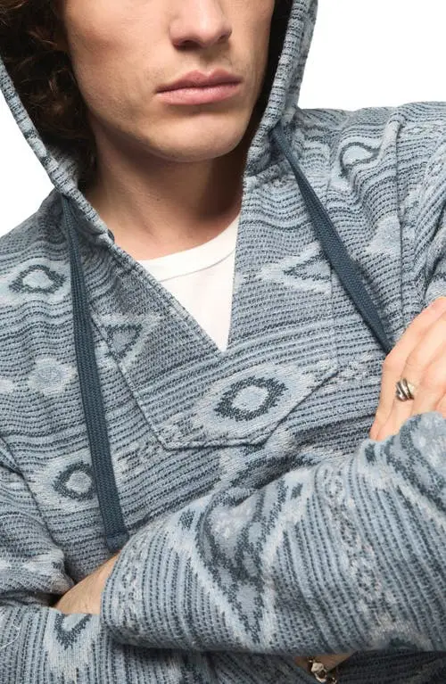 Lucky Brand Baja Woven Cotton Jacquard Pullover Hoodie