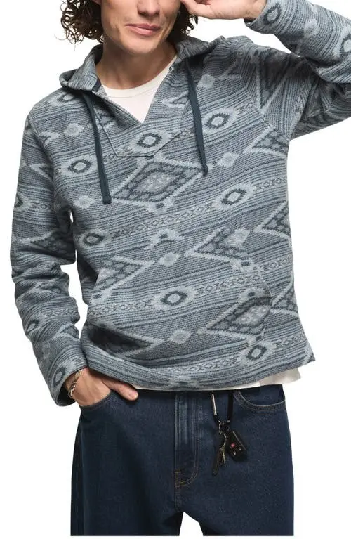 Lucky Brand Baja Woven Cotton Jacquard Pullover Hoodie