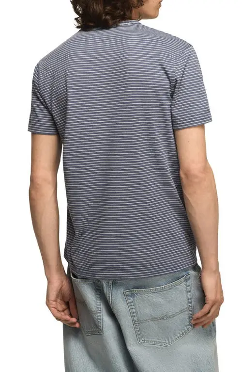 Lucky Brand Stripe Venice Burnout Henley - Blue Multi