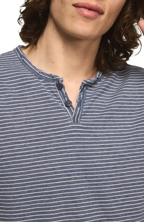Lucky Brand Stripe Venice Burnout Henley - Blue Multi