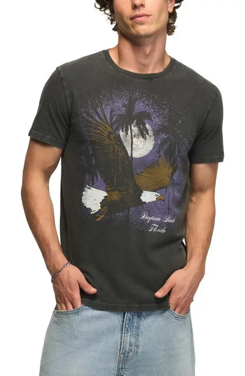 Lucky Brand Night Eagle Cotton Graphic T-shirt - Jet Black