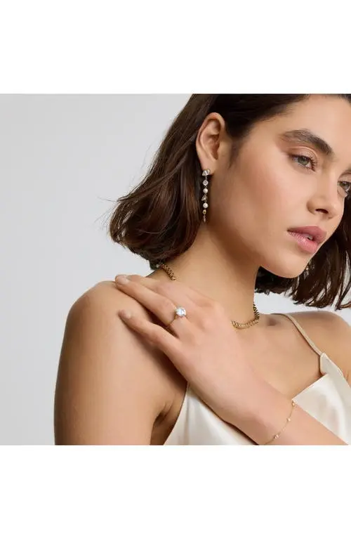 D.LOUISE Cubic Zirconia & Pearl Drop Earrings