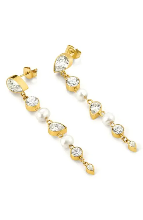 D.LOUISE Cubic Zirconia And Pearl Drop Earrings