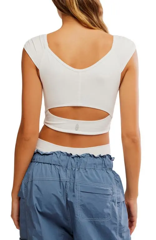 Free People Breathe Deeper Crop Top - White