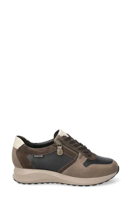 Mephisto Kim" Sneaker With Colorblocked Accents - Walnut