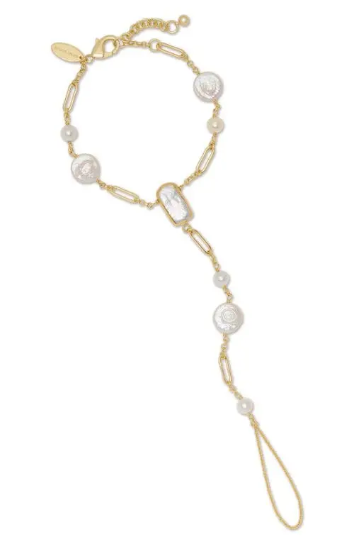 Ramy Brook Elissa Hand Chain With Pearls And Glass Beads - Gold