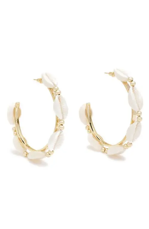 Ramy Brook Casie Shell Hoop Earrings - Gold
