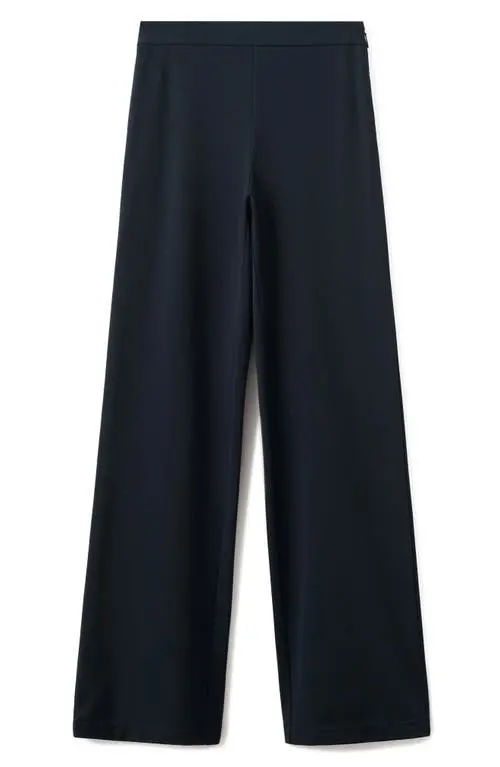 Mango Wide Leg Pants - Navy