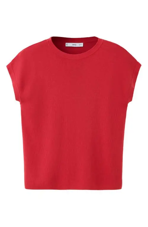 Mango Relaxed Fit Cotton Blend Dolman Sleeve Sweater - Red
