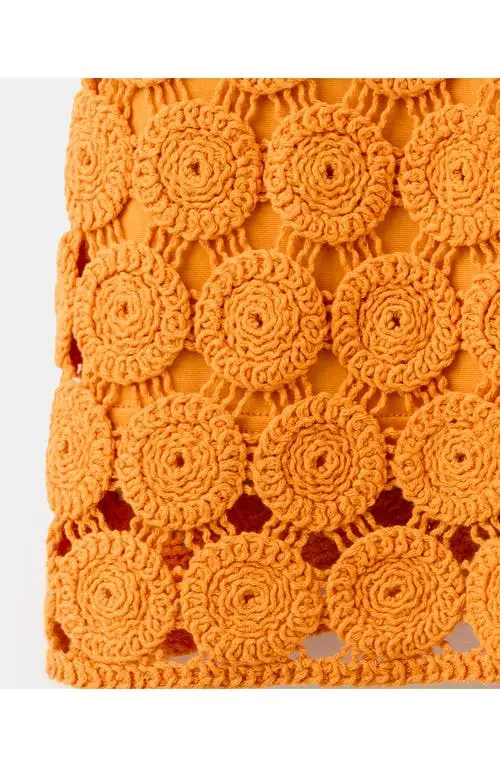 Mango Crochet Cotton Blend Minidress