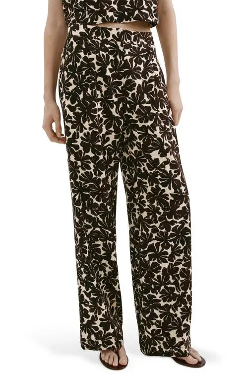 Mango Floral Straight Leg Pants
