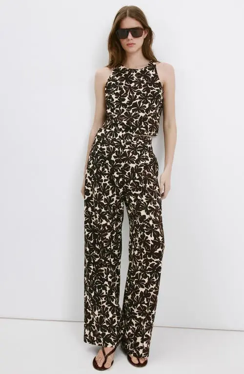 Mango Floral Straight Leg Pants