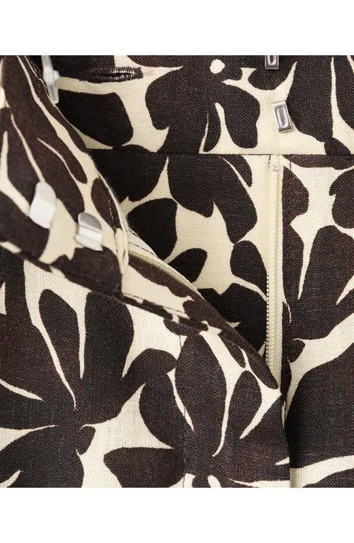 Mango Floral Straight Leg Pants