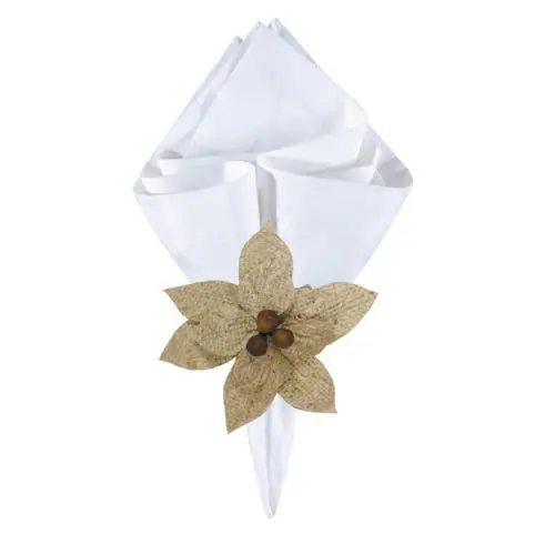 GALLERIE II Burlap Floral Flower Napkin Ring