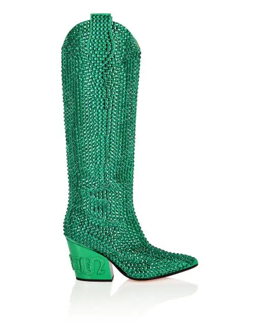Philipp Plein Embellished Suede Mid-heel Ankle Boots