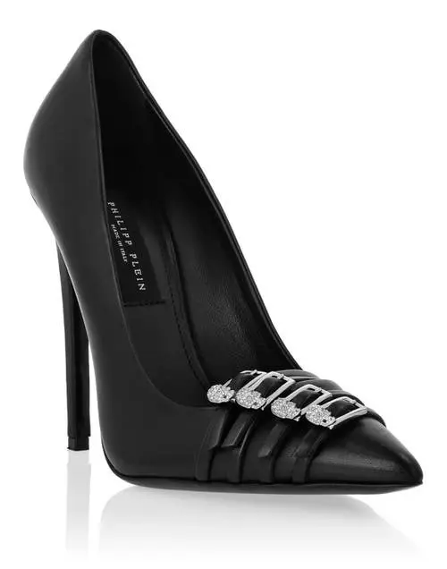 Philipp Plein Multi-strap Nappa Leather Pumps 12 - Black