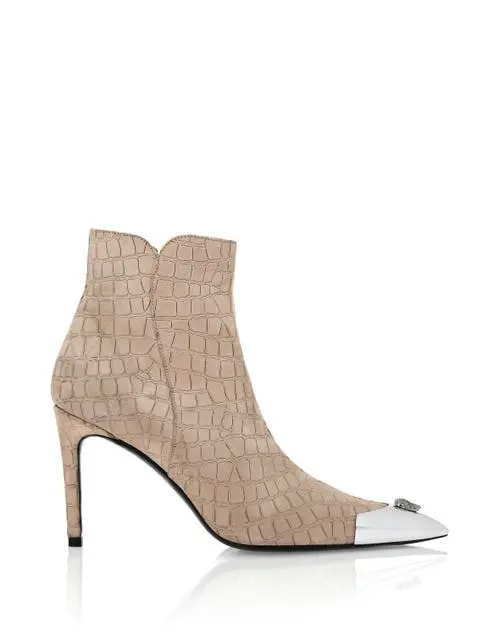 Philipp Plein Nubuck Mid-heeled Low Boots 9 - Beige