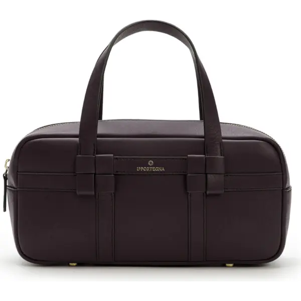 LA PORTEGNA Bibi Leather Bag With Shoulder Strap And Iconic Knots - Black