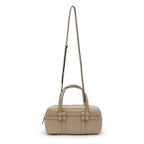 LA PORTEGNA Bibi Leather Bag With Shoulder Strap And Iconic Knots - Khaki