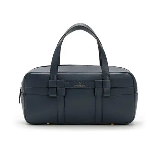 LA PORTEGNA Bibi Leather Bag With Shoulder Strap - Navy