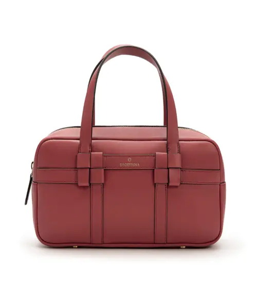 LA PORTEGNA Bibi Leather Bag With Shoulder Strap - Raspberry