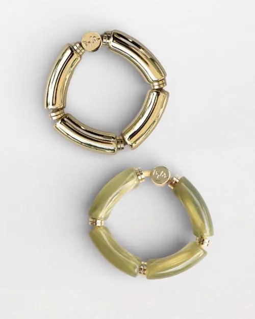 BY LILLA Champagne Capsule Bracelet Hairtie Set - Lime