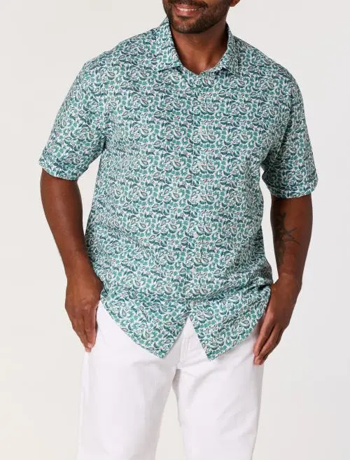 SYNRGY BY DXL Big & Tall Tonal Paisley Sport Shirt V2 - Green