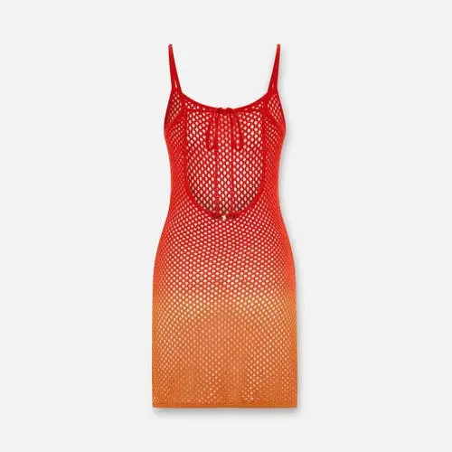 PCFG STORE Open Knit Beach Mini Dress