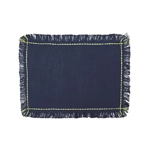Carol & Frank Cheryl Set Of 4 Placemats 100% Cotton 13" X 19 - Blue