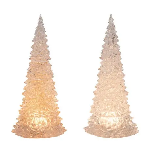TRANSPAC Glitzmas Tree Set Of 2 Home Decorations - Multicolored