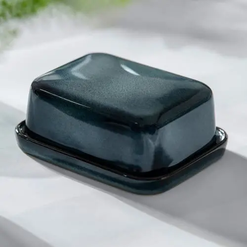 VILLEROY & BOCH Lave Gris Covered Butterdish