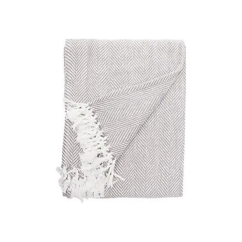 ELISABETH YORK Torin Fringe Blanket 50" X 70 - Gray