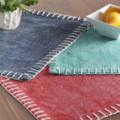 Carol & Frank Carter Stitching Placemats Set Of 4 14" X 20