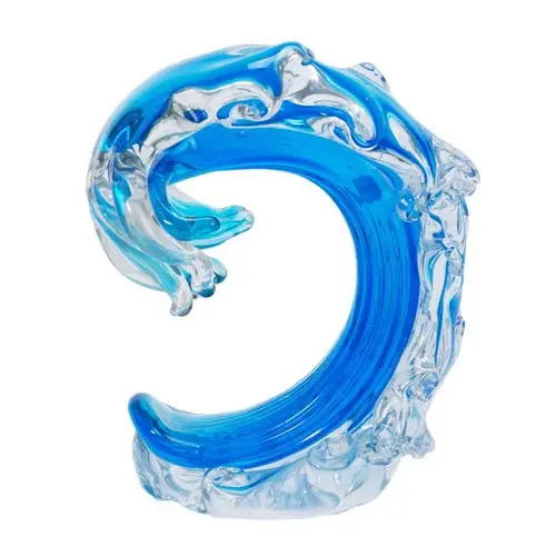 BEACHCOMBERS Rolling Ocean Waves 3d Glass Figurine 6.75