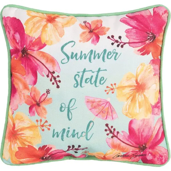 C&F HOME State Of Mind Mini Cotton Blend Pillow 10" X 10