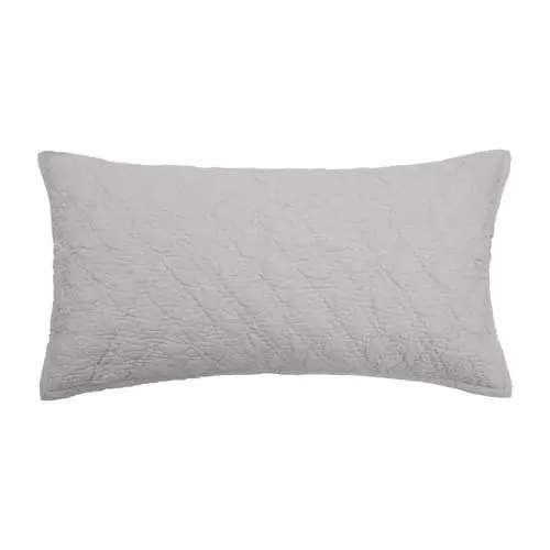 ELISABETH YORK Emory 100% Cotton Pillow Sham 20" X 36 - Grey