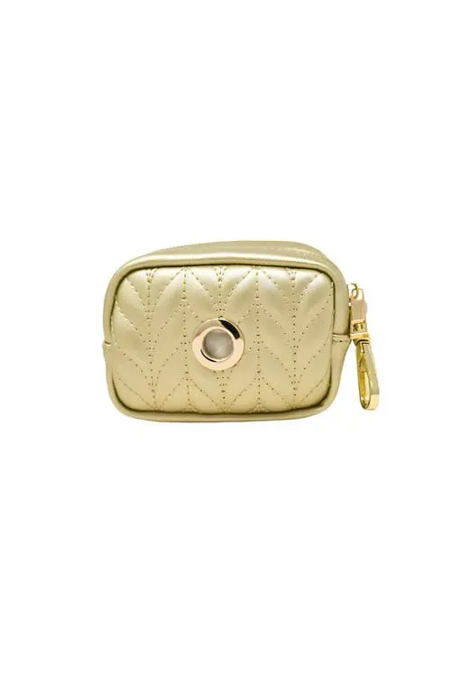 PINK PAPYRUS Quilted Vegan Leather Waste And Treat Pouch