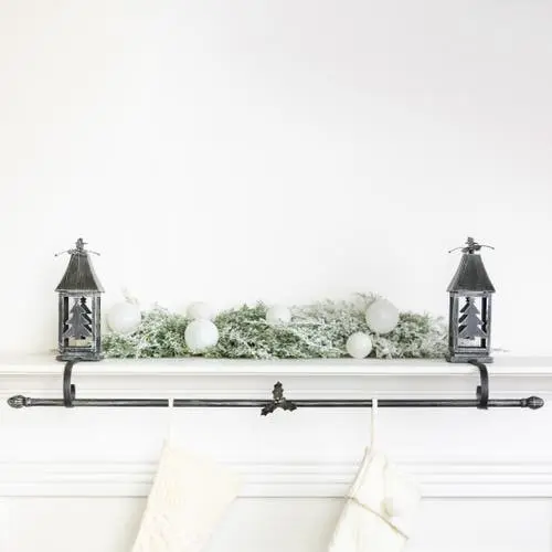 TRANSPAC Metal Christmas Lantern Stocking Holder Iron Design