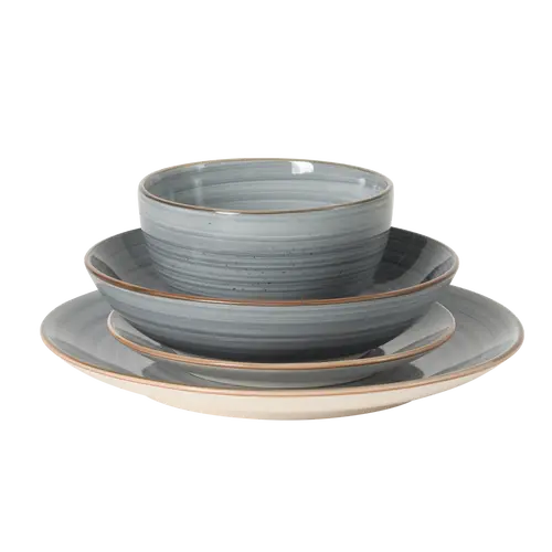 GIBSON HOME Stonebury Handpainted Stoneware Dinnerware Set - Blue
