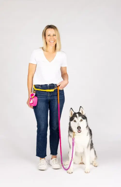PINK PAPYRUS Roxy Hands-free Rope Dog Leash