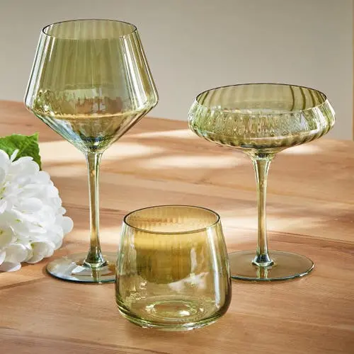 TAG Chelsea Iridescent Optic Coupe Glass Glass Everyday,spring