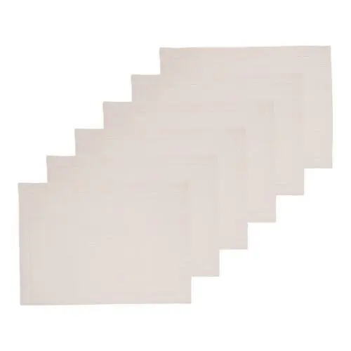 C&F HOME Set Of 6 Placemats 100% Cotton 14" X 20 - White