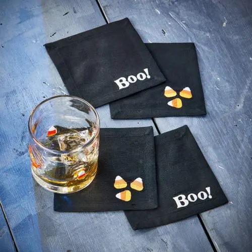 TAG Halloween Boo Crew Cotton Bar Coaster Set Multi 5x5