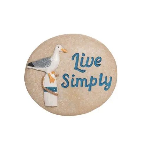 BEACHCOMBERS 1.75" Resin Pebble Live Simply Gull