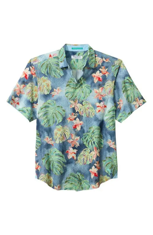 Tommy Bahama Nova Wave Mira Jungle Floral Short Sleeve Seersucker Button-up Shirt